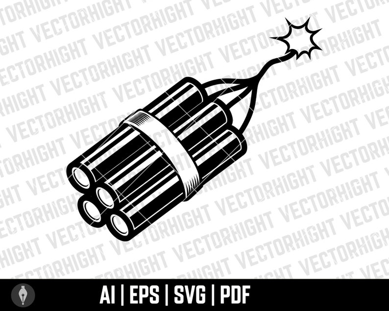 Dynamite Stick SVG, Bomb Shape Ai, Eps, Pdf. Dynamite, Hand Bomb Cricut ...
