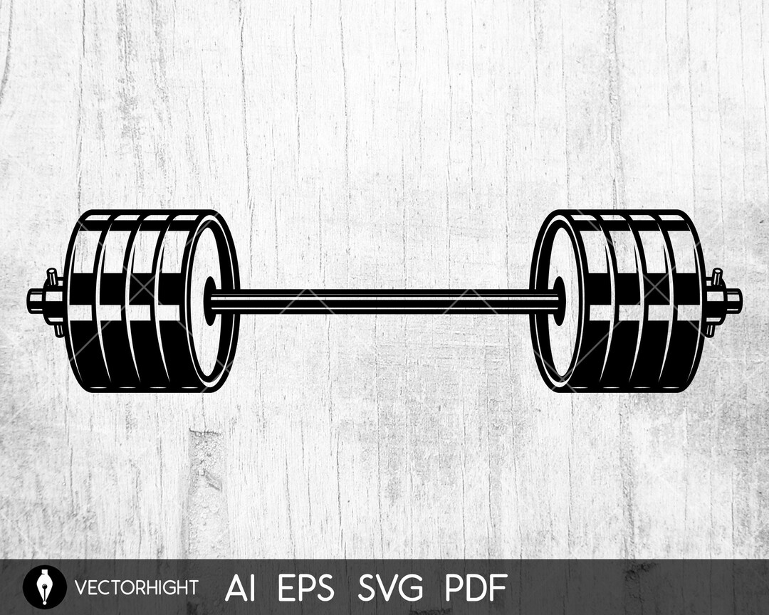 Fitness Barbell Weight SVG, Barbell Shape Ai, Eps, Pdf. Weight Lifting ...