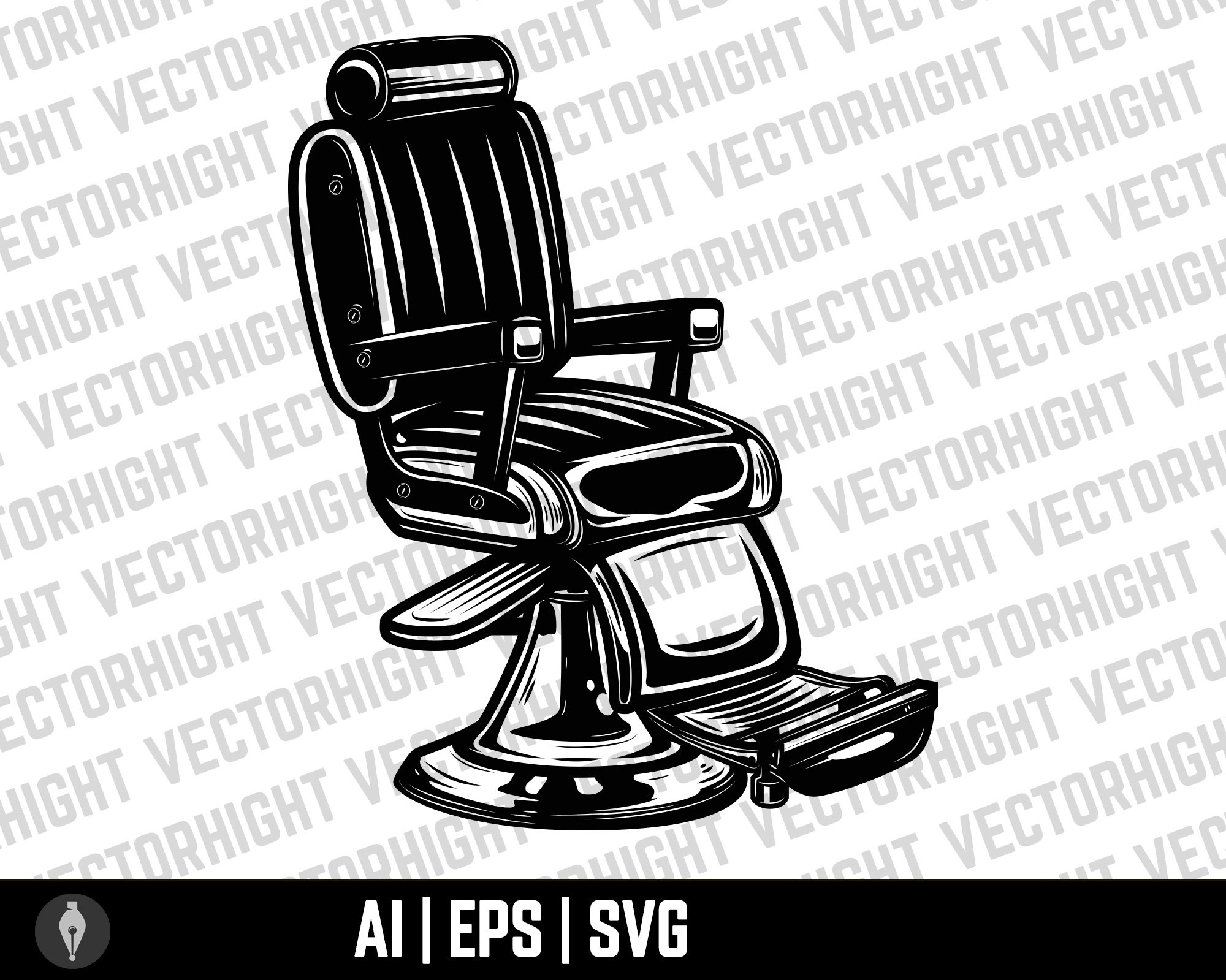 Barber Chair Vector, Barbershop Chair, Barbershop Chair Eps, Ai, Svg ...