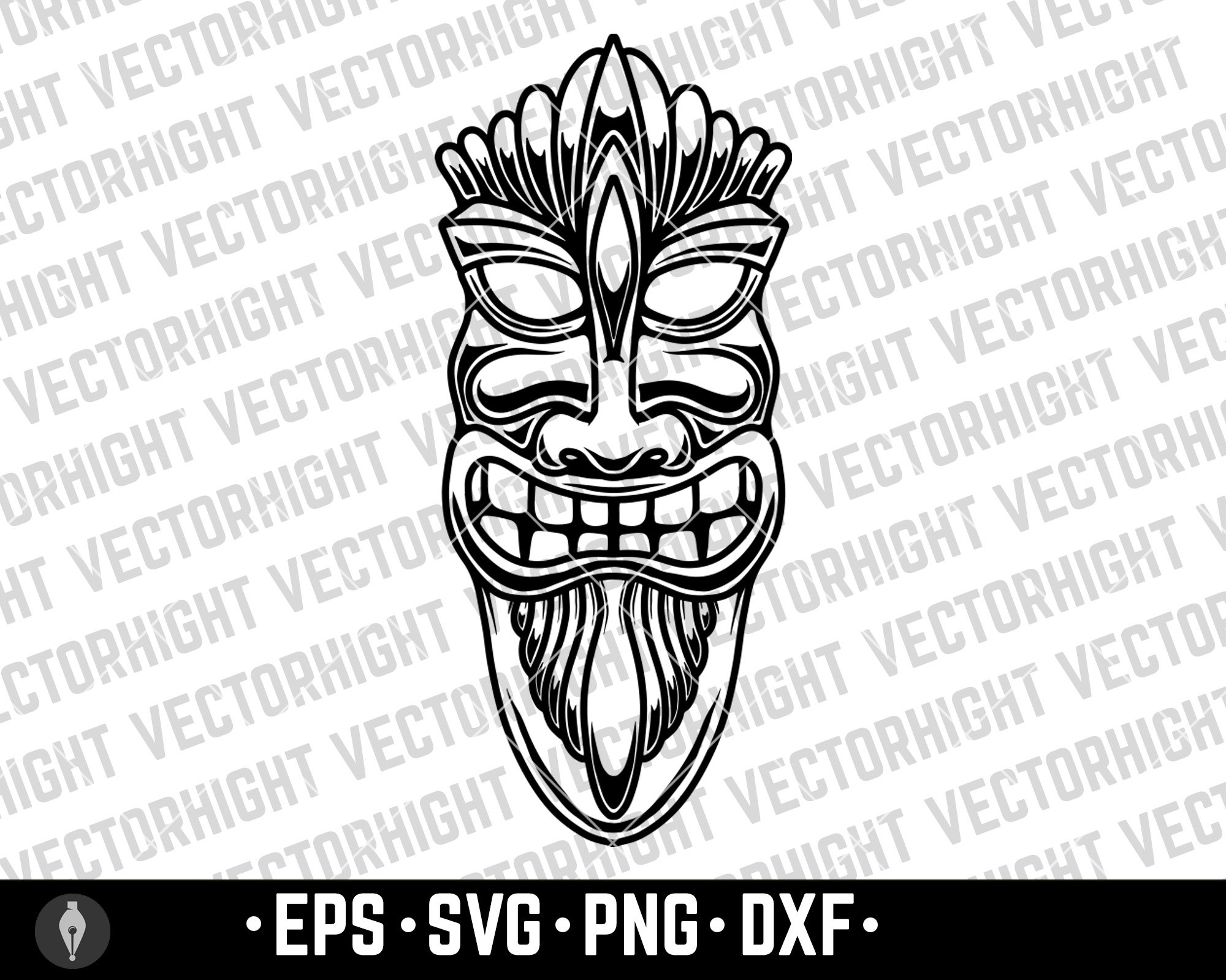 Tiki Idol Tiki Wooden Statue Svg Eps Png DXF Hawaiian - Etsy