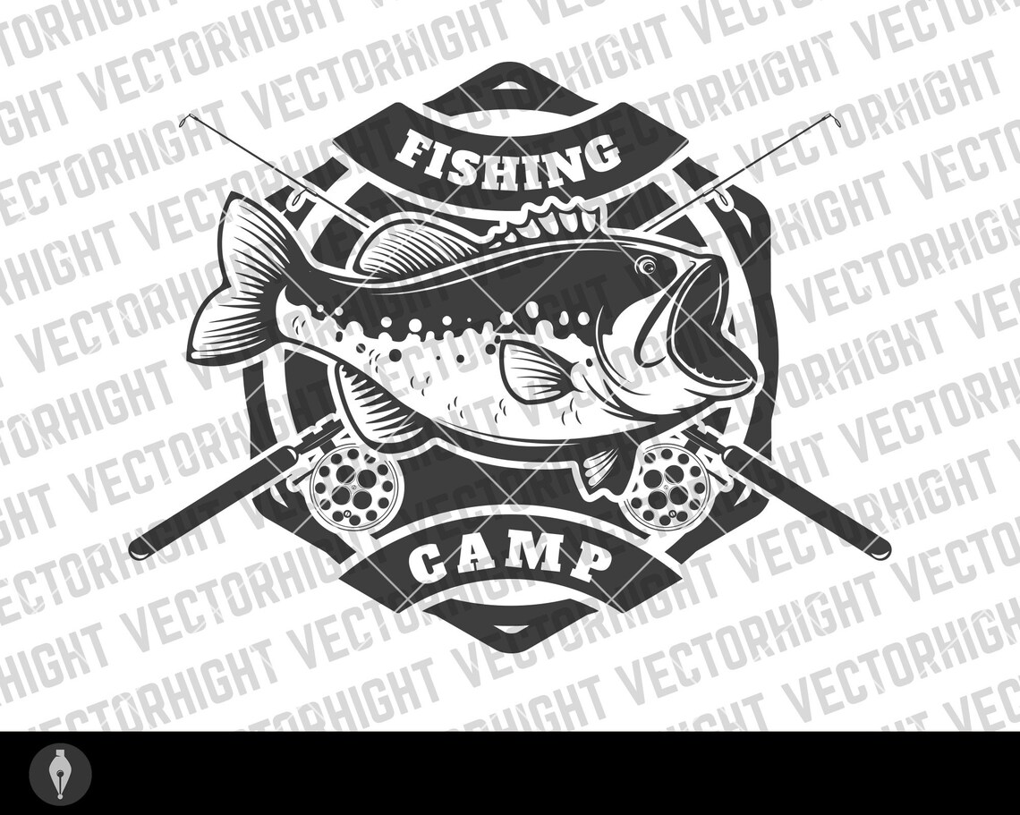 Bass Fishing Emblems. Bass Fish EPS. Bass Fishing SVG. Bass - Etsy