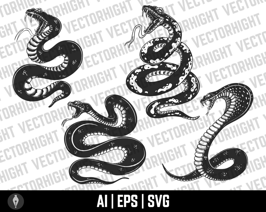 Snake Clipart Vector, Cobra Vector, Viper Eps, Ai, Svg. Snake Eps ...