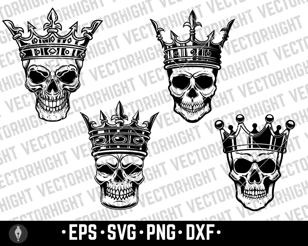 King Skull Clipart Skull King Svg King Skull Svg Skull - Etsy