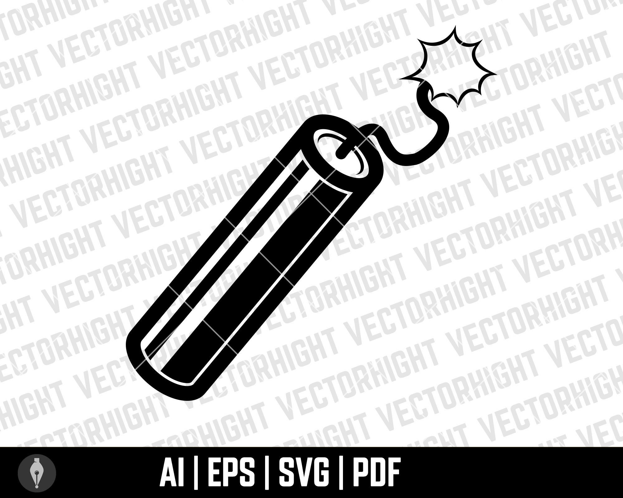 Dynamite Stick SVG, Bomb Shape Ai, Eps, Pdf. Dynamite, Hand Bomb Cricut ...
