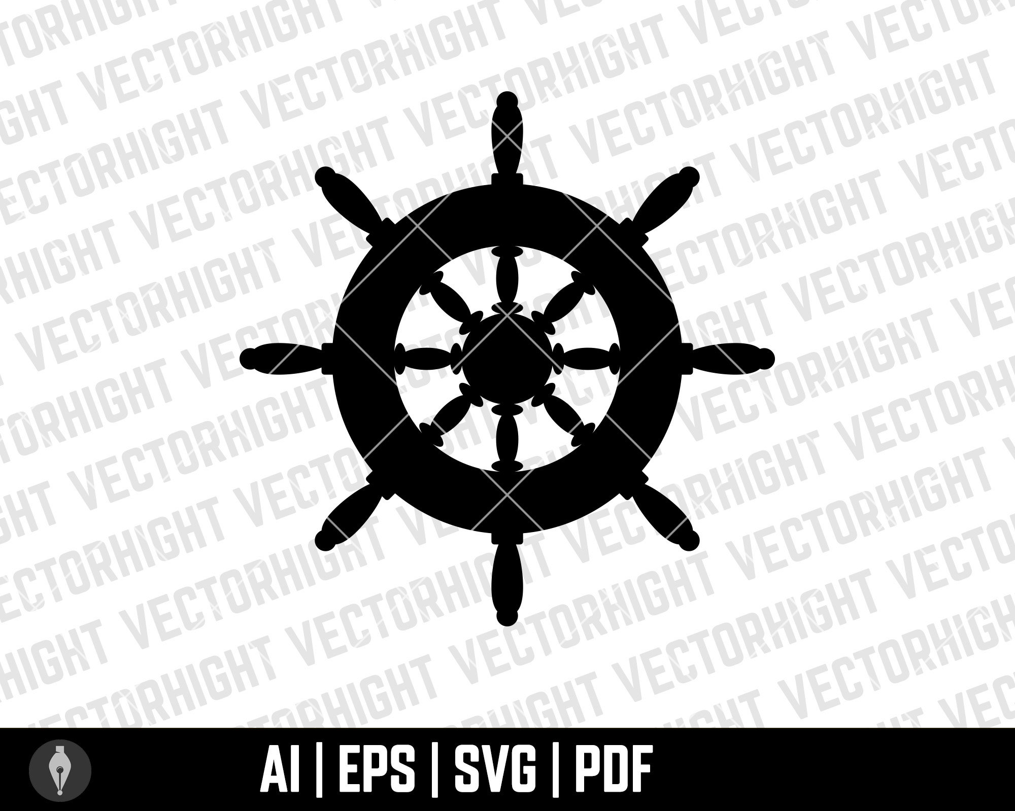 Ships Wheel SVG, Sea Captain Ship Wheel Shape Ai, Eps, Pdf. Ships Wheel ...