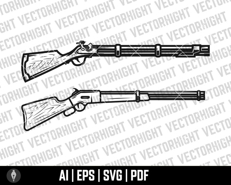Rifle SVG Rifle Gun Shape Ai Eps Pdf. Hunting Gun Cricut - Etsy