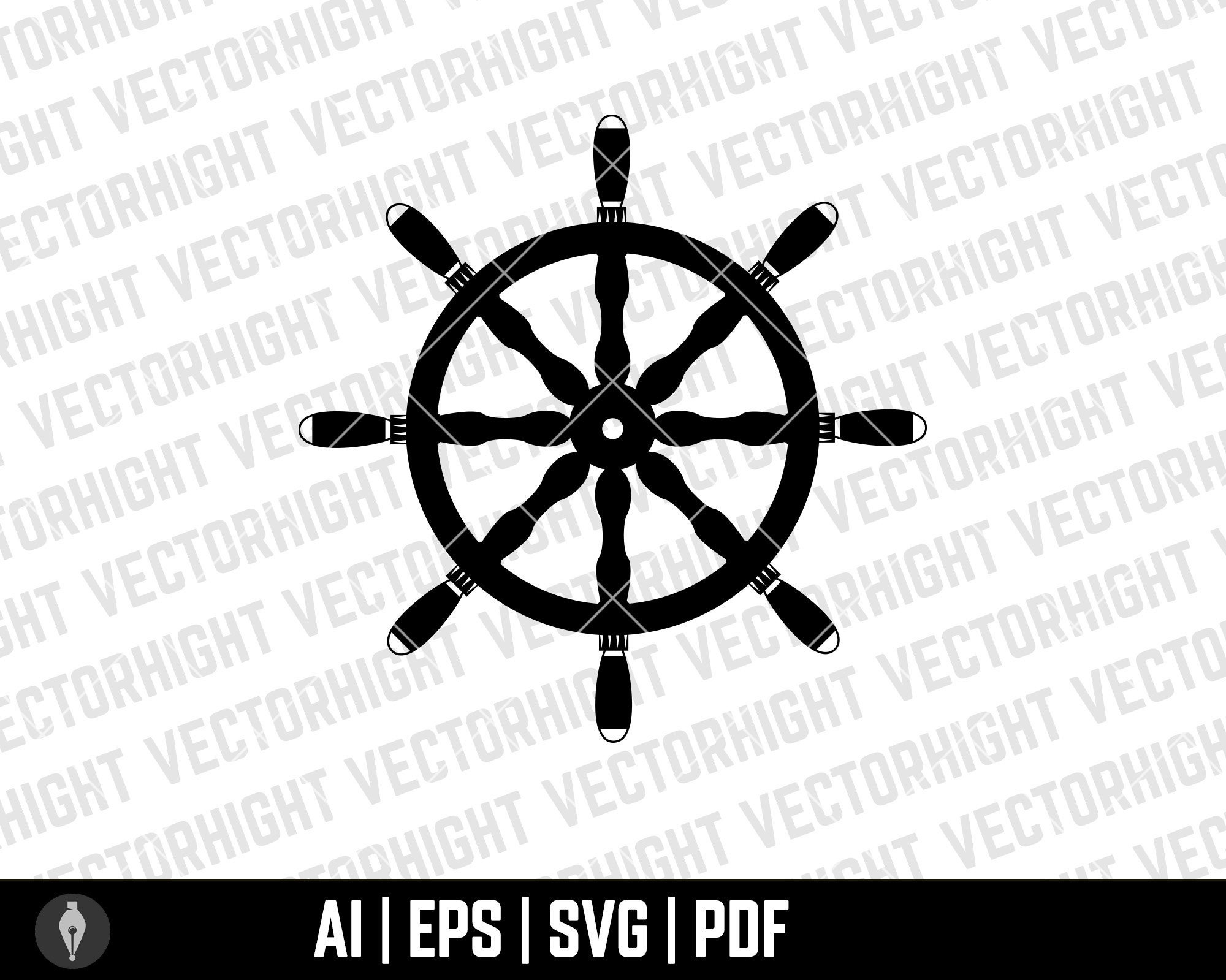 Ships Wheel SVG, Sea Captain Ship Wheel Shape Ai, Eps, Pdf. Ships Wheel ...