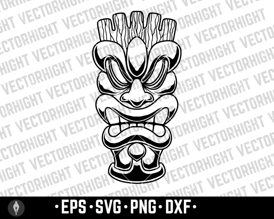 Tiki Idol Tiki Wooden Statue Svg Eps Png DXF Hawaiian - Etsy