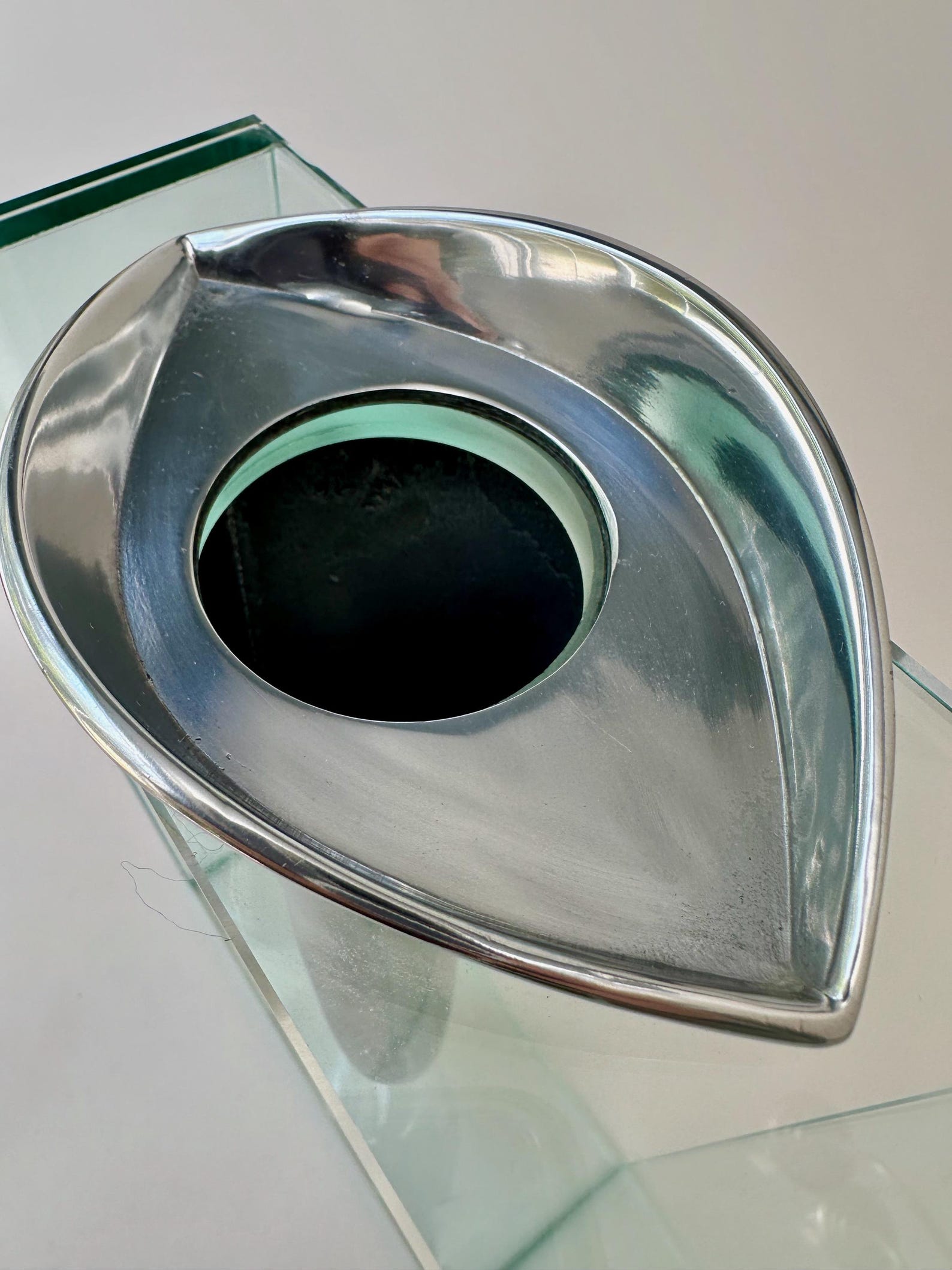 Lisa Mori - Organic Modernist MCM Vase - Spiral Twist Polished Aluminum ...