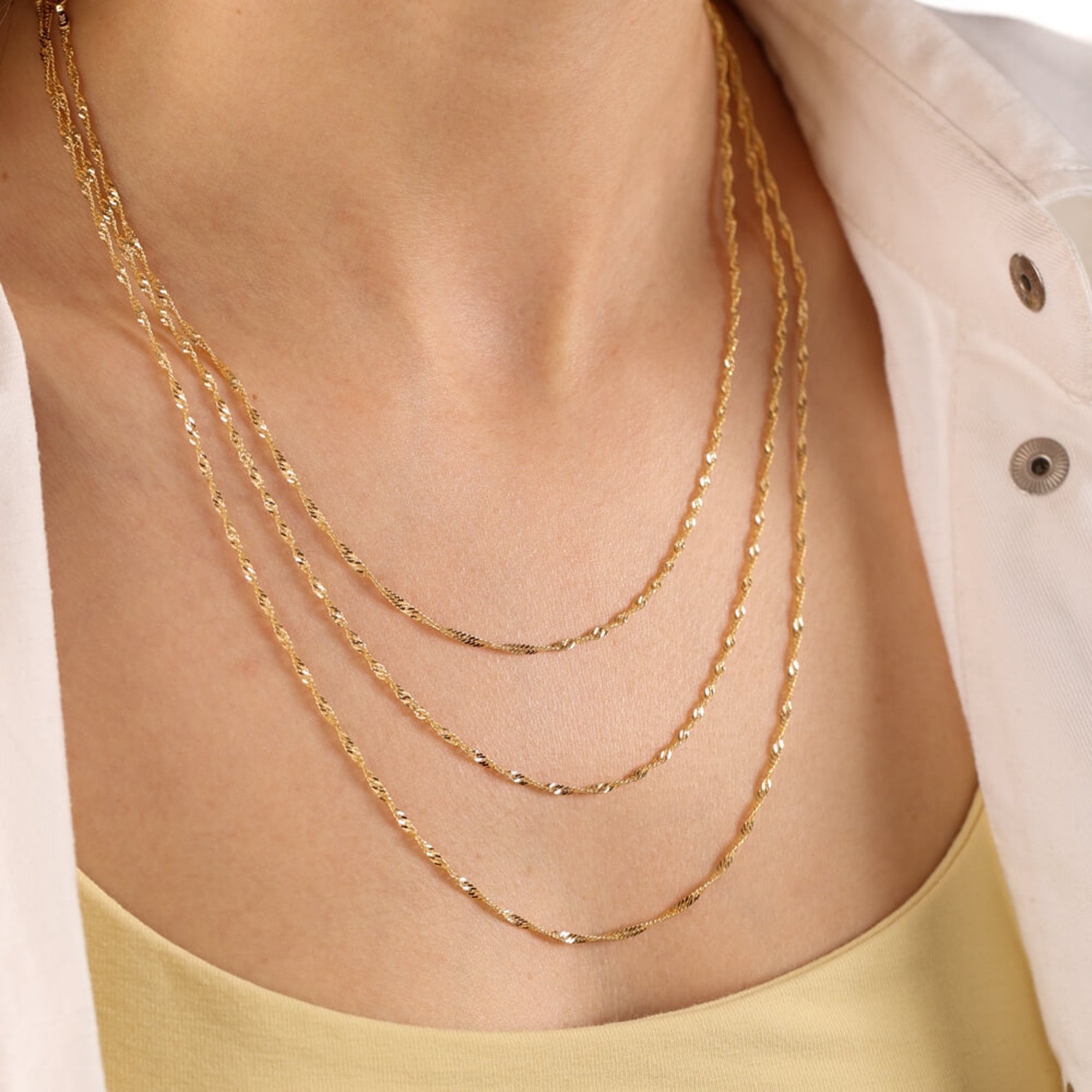 Gold Chain Singapore Gold Chain 14K 585 Yellow Gold Chain - Etsy