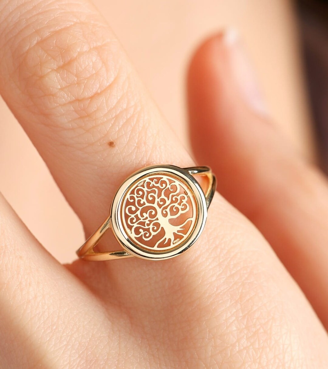 14K TREE of LİFE RİNG Hand Mader Model Tree of Life Gold - Etsy Canada