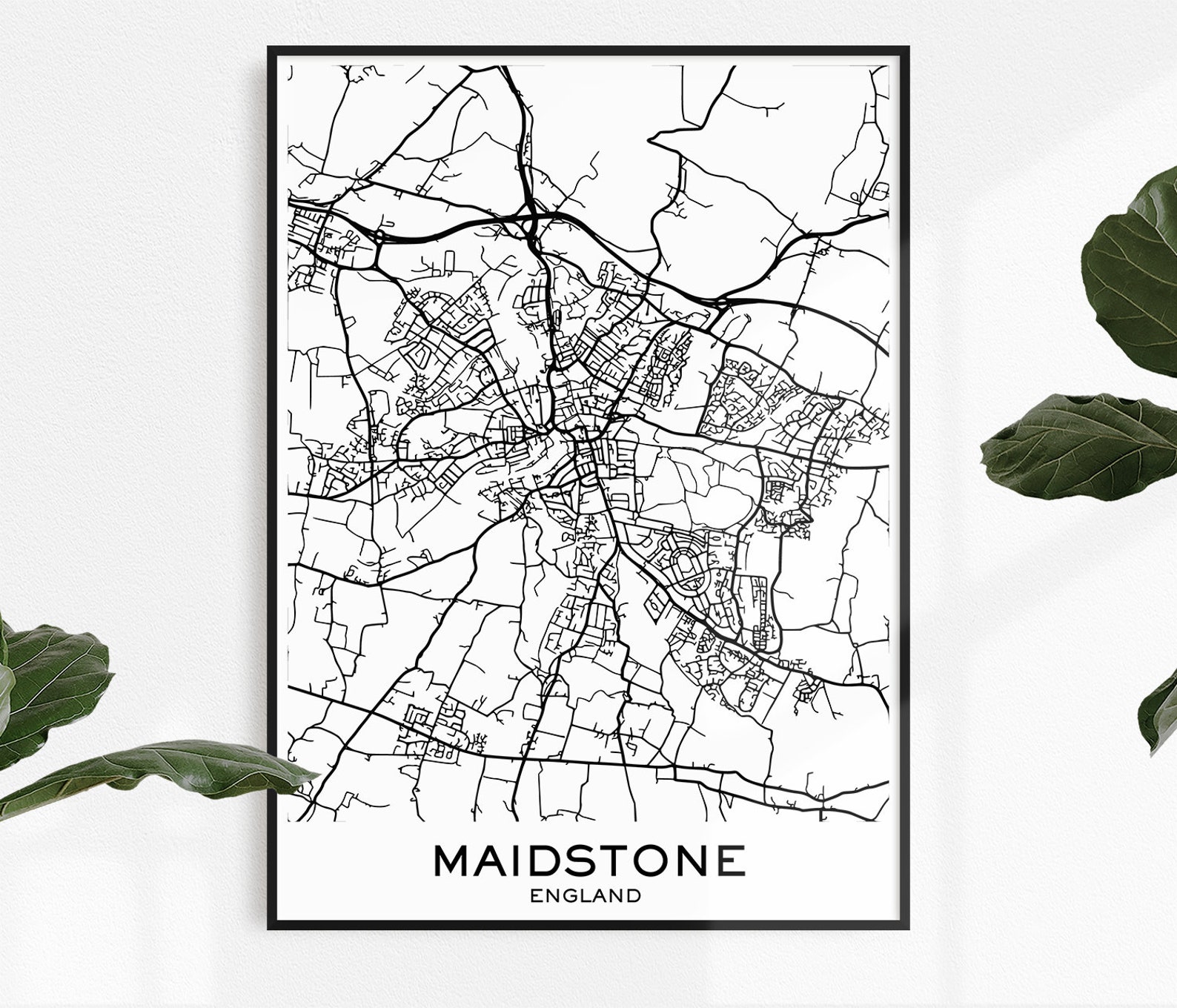 Maidstone Map Print Map Print Maidstone City Print | Etsy