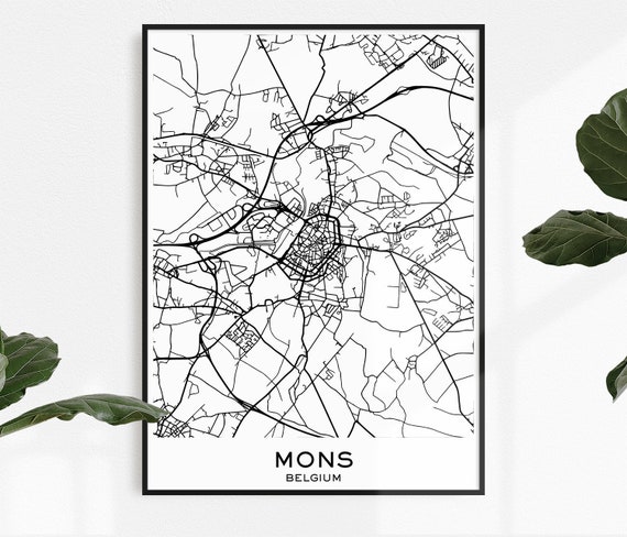 Mons Map Print Map Print Mons City Print Mons Mons Poster | Etsy