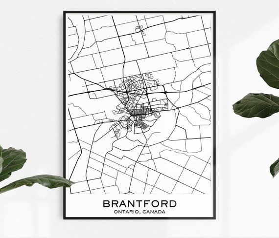Brantford Map Print Map Print Brantford City Print | Etsy