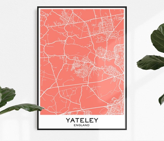 Yateley Map Print Map Print Yateley City Print Yateley | Etsy