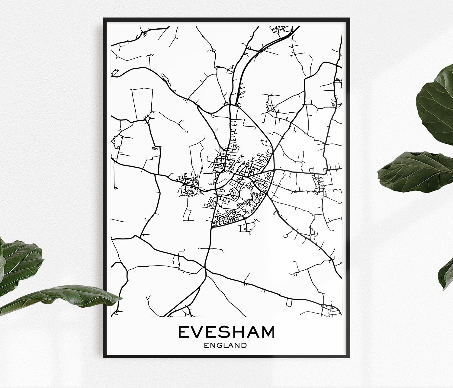 Evesham Map Print Map Print Evesham City Print Evesham | Etsy