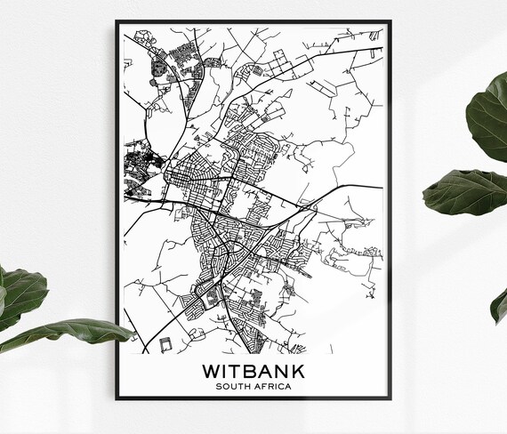 Witbank Map Print Map Print Witbank City Print Witbank | Etsy