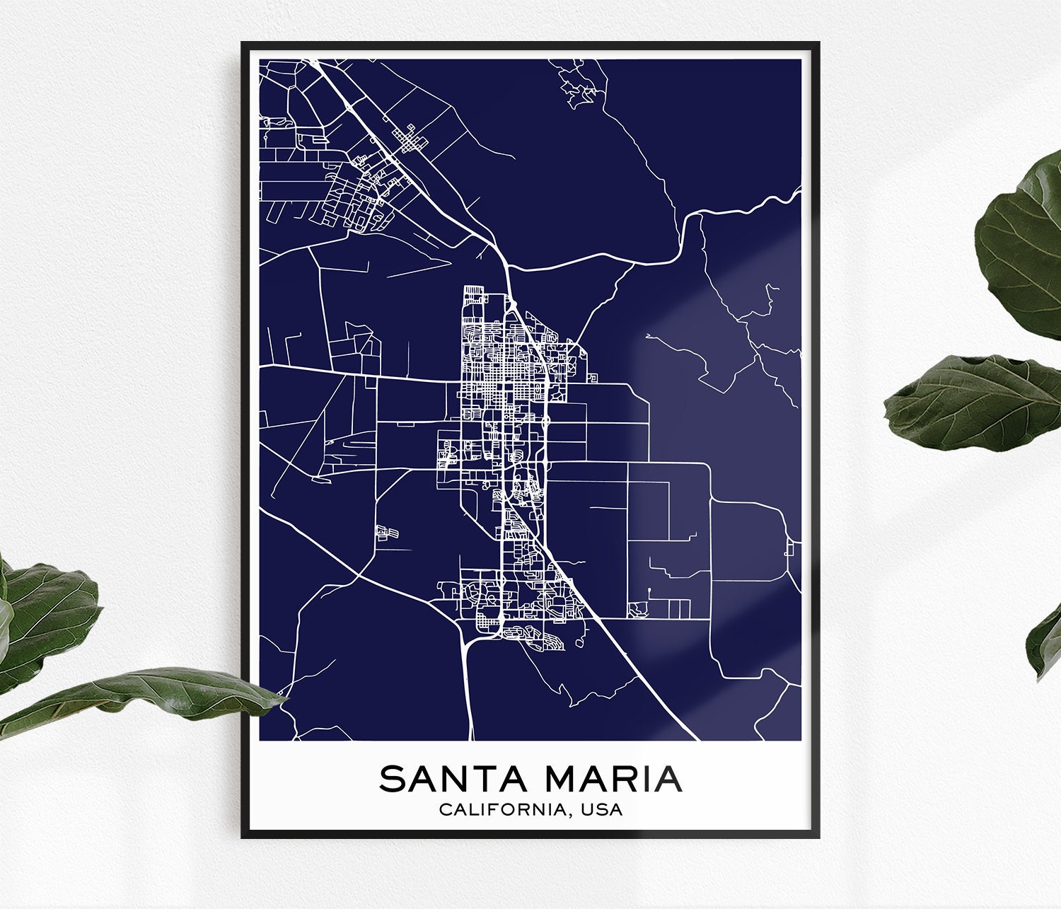Santa Maria Map Print Map Print Santa Maria City Print Santa | Etsy