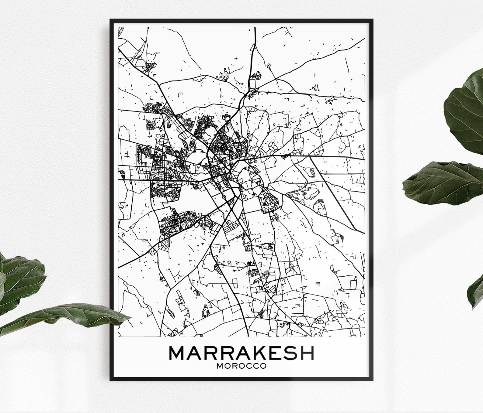 Marrakesh Map Print Map Print Marrakesh City Print | Etsy