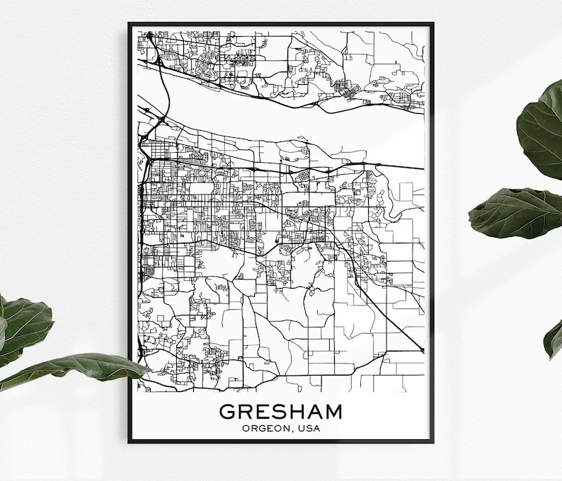 Gresham Map Print Map Print Gresham City Print Gresham | Etsy