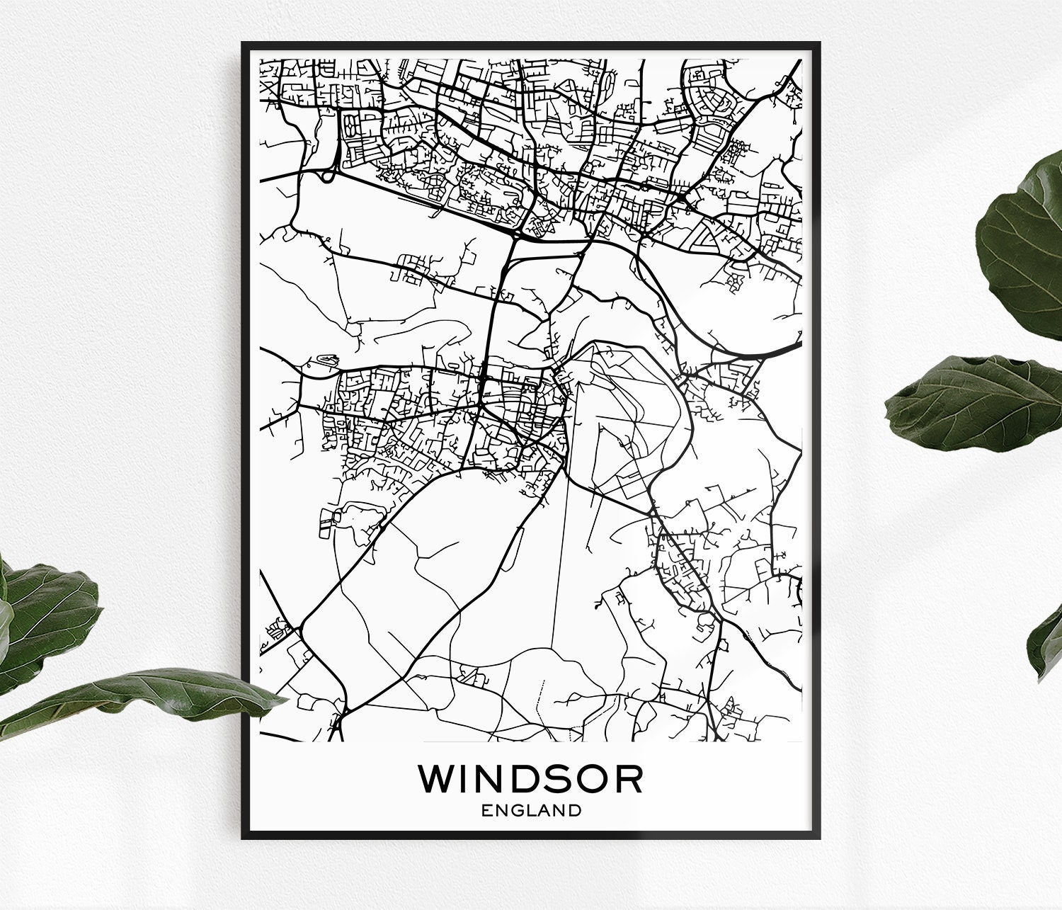 Windsor Map Print Map Print Windsor City Print Windsor | Etsy