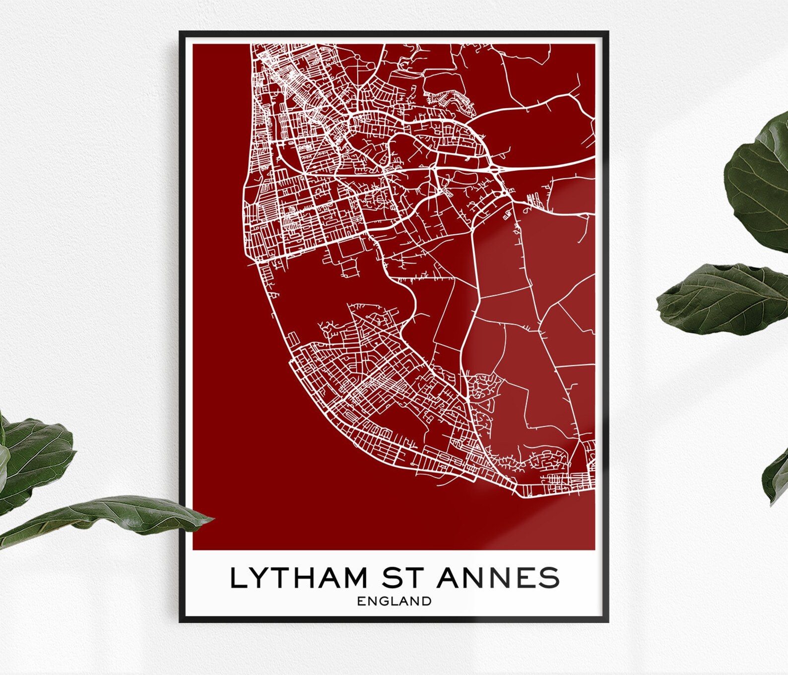 Lytham St Annes Map Print Map Print Lytham St Annes City | Etsy