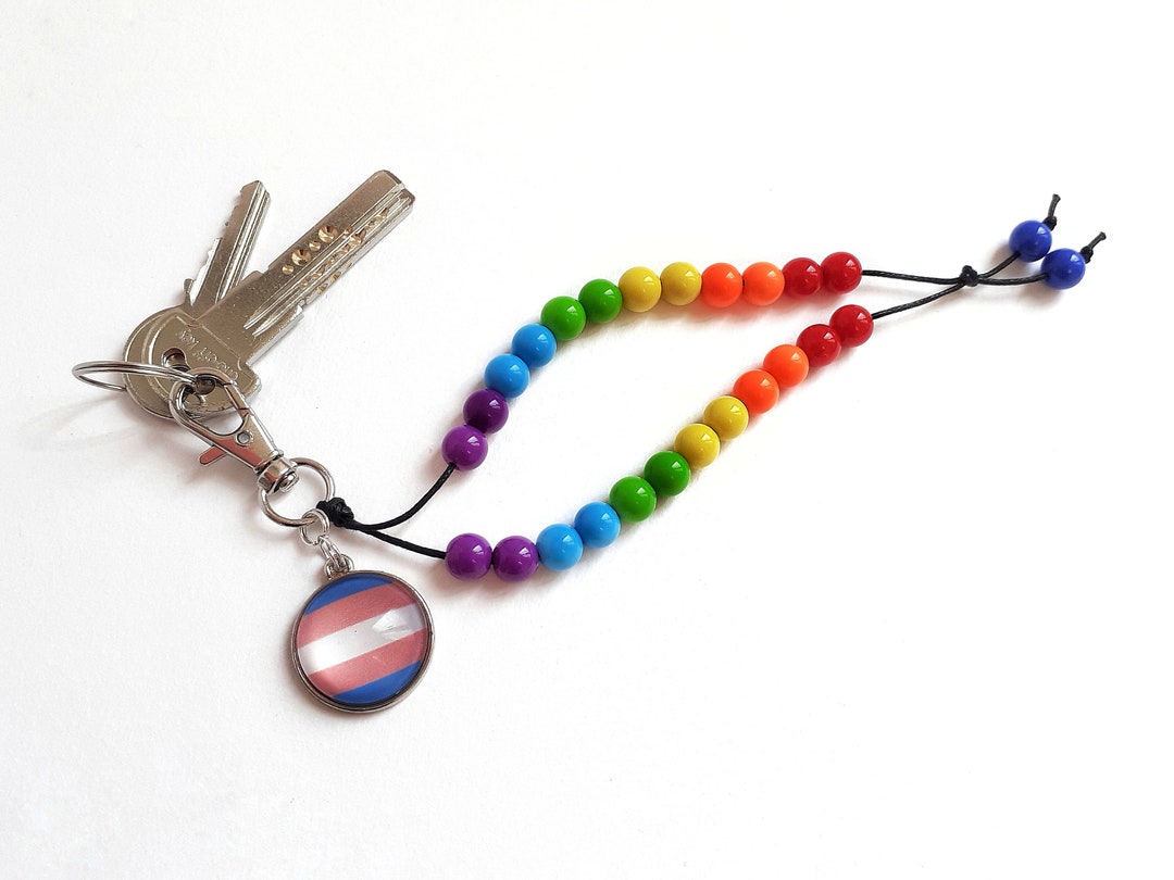 Trans Pride Bracelet for Keys, LGBTQIA Keychain Wristlet, Pride Bag ...