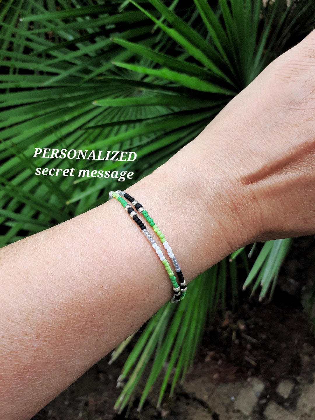 Aromantic Pride Flag, Subtle Aromantic Bracelet, Custom Morse Code ...