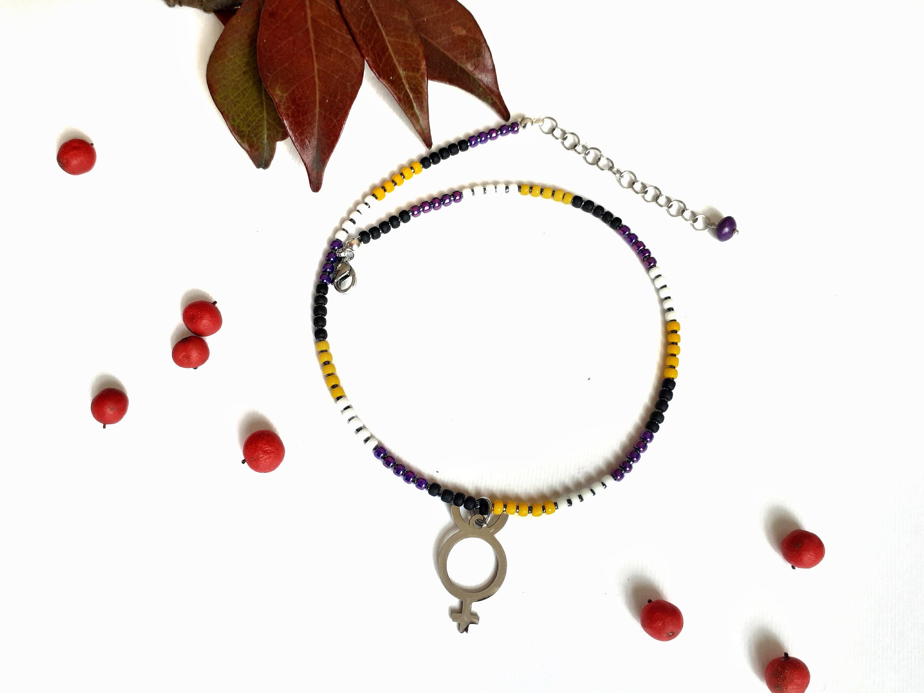 Non Binary Symbol Necklace Nonbinary Pride, Queer Gifts, Enby Pride ...