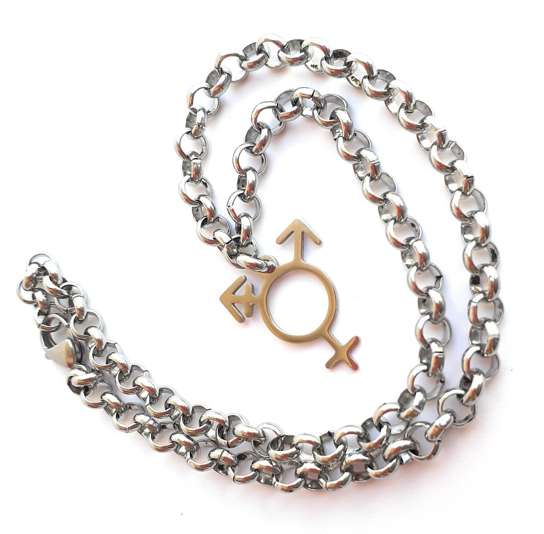 Nonbinary Symbol Necklace for Trans Man, Transgender Birthday Gift for ...