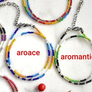 Aroace Bracelet Pride Flag, Subtle Aroace Jewelry Necklace Aro Ace ...