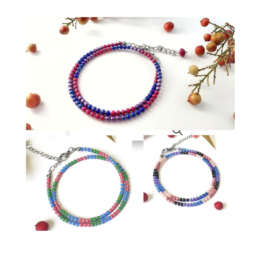 Subtle Bi Pride Jewelry, Poly Bracelet, Omni Pride Necklace LGBTQ Gifts ...