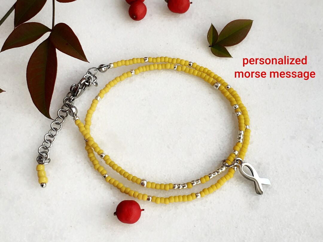 Personalized Endometriosis Awareness Ribbon Jewery, Custom Morse Code ...
