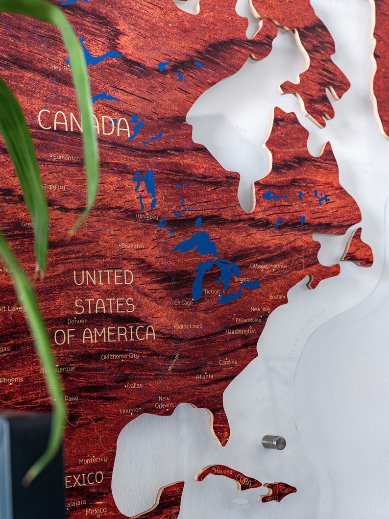 PVC World Map with Push Pins World Map for Creative Wall | Etsy