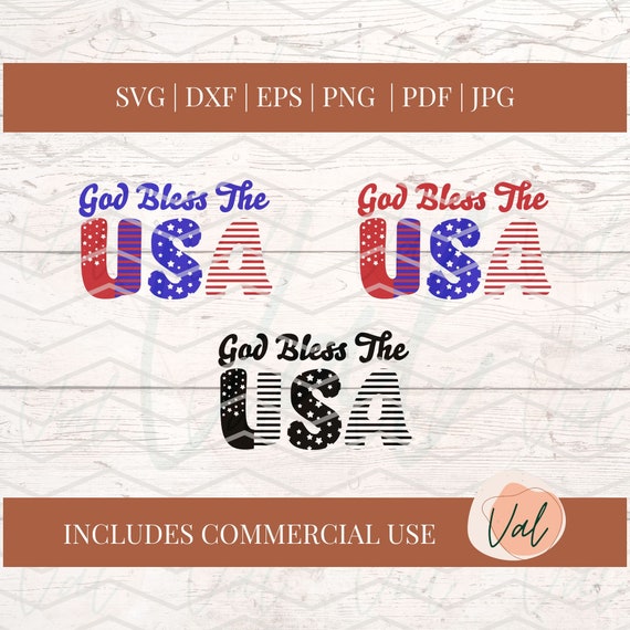 God Bless the USA PNG American Flag Png USA Png Blessed - Etsy