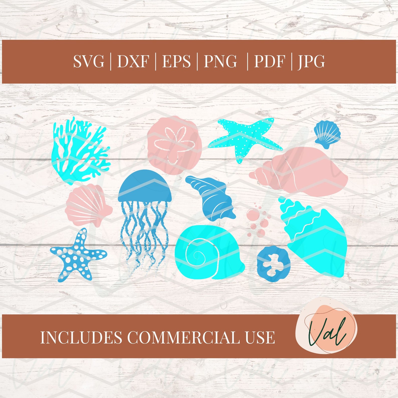 Ocean Clipart Ocean Svg Beach Svg Bundle Sea Shells Svg - Etsy