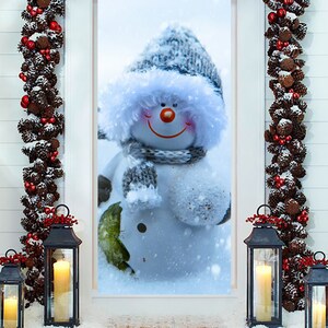 3D Snowman Front Door Murals Christmas Party Door Cover Peel - Etsy