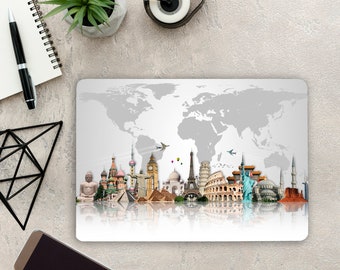 World Map Laptop Skin Travel Notebook Vinyl Decal Dell Hp Lenovo Asus ...