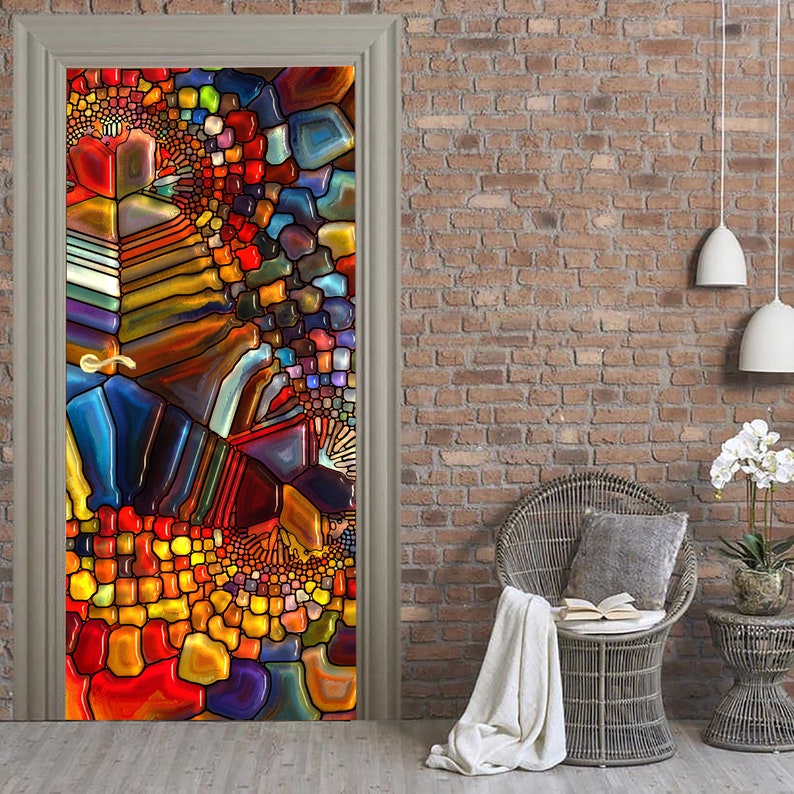 3D Abstraction Door Mural Removable Door Decal Peel and - Etsy