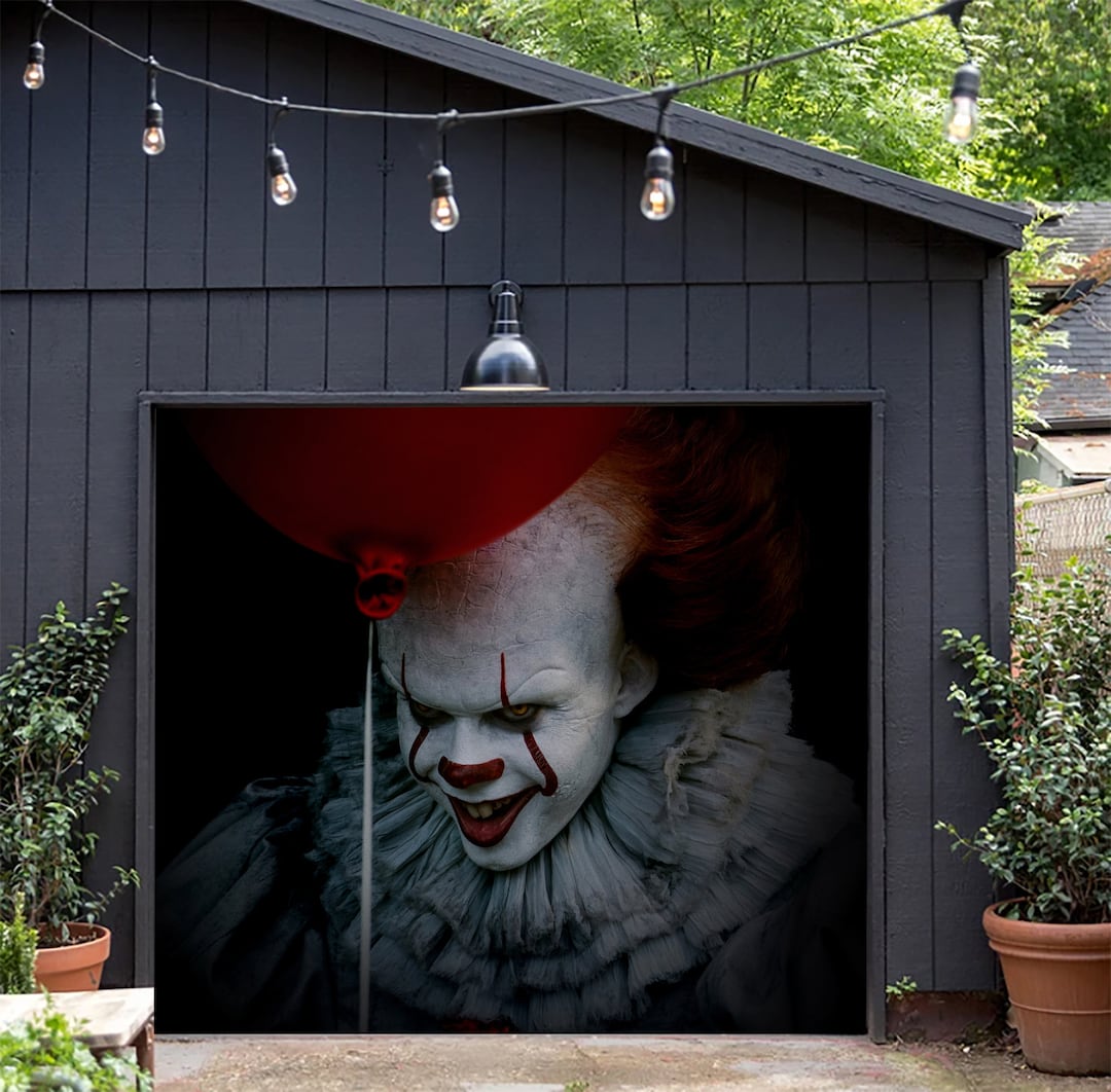 Pennywise Clown Garage Banner Door Cover. It Horrors Printed - Etsy