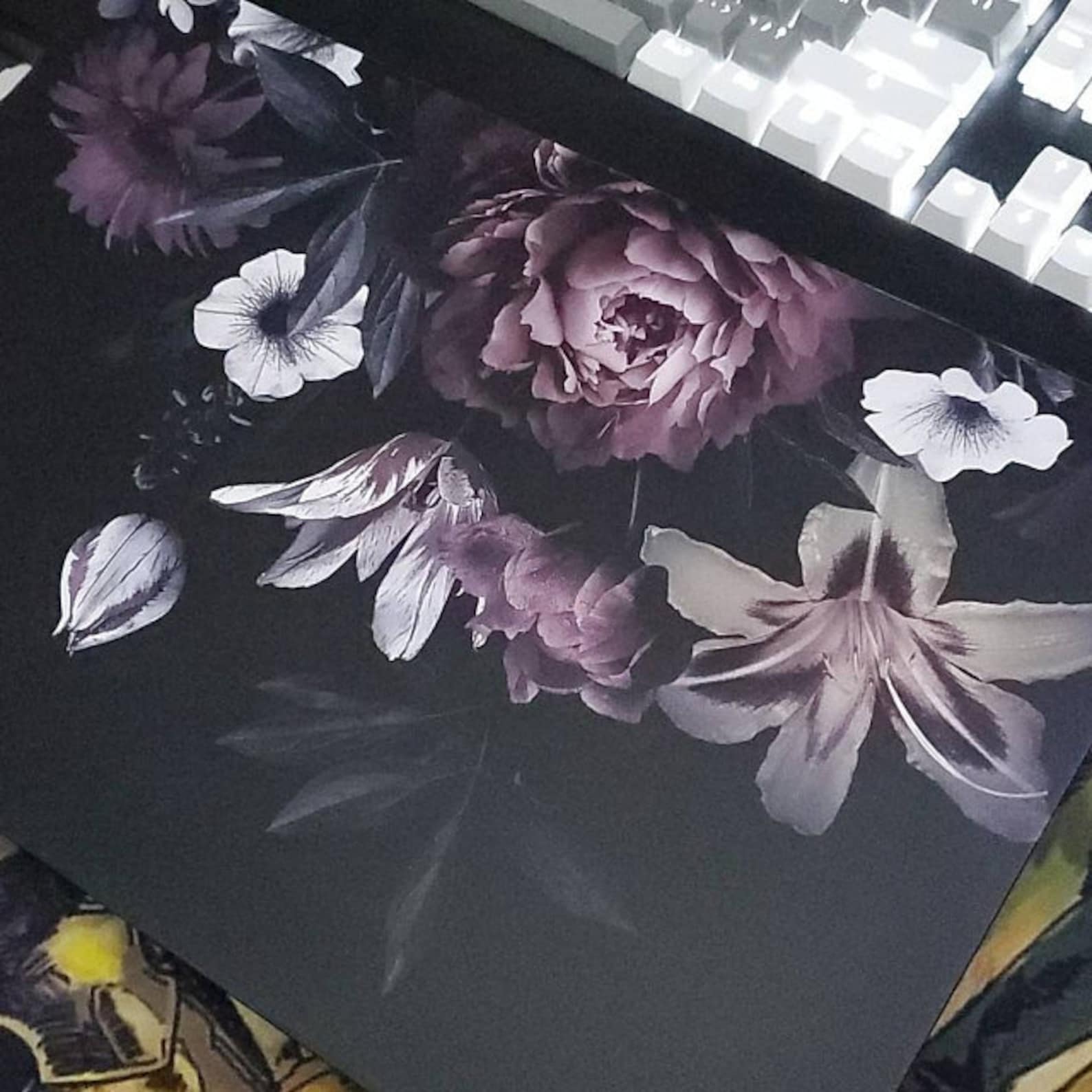 Dark Flowers Laptop Decal Skin Floral Girl Notebook Vinyl - Etsy