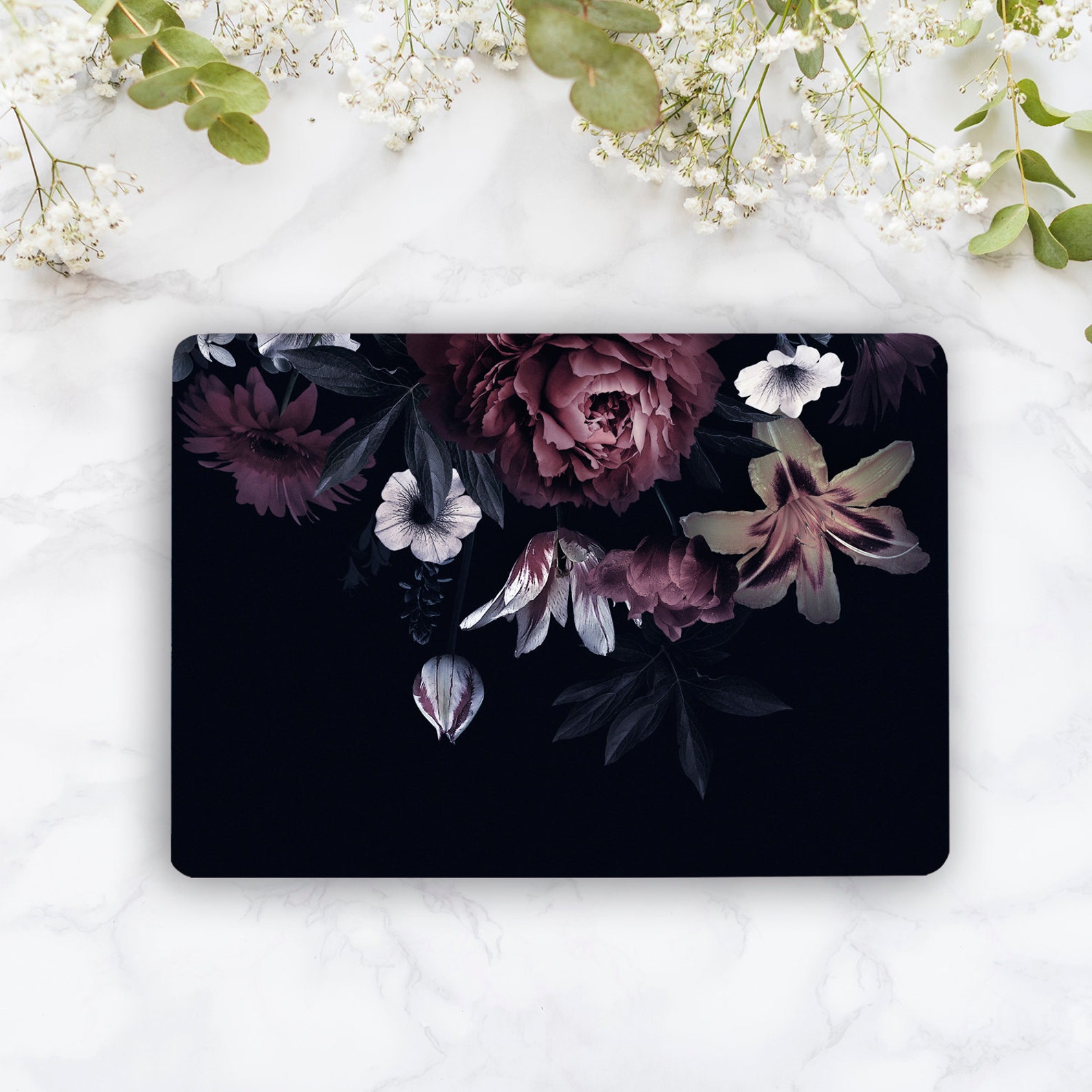 Dark Flowers Laptop Decal Skin Floral Girl Notebook Vinyl - Etsy