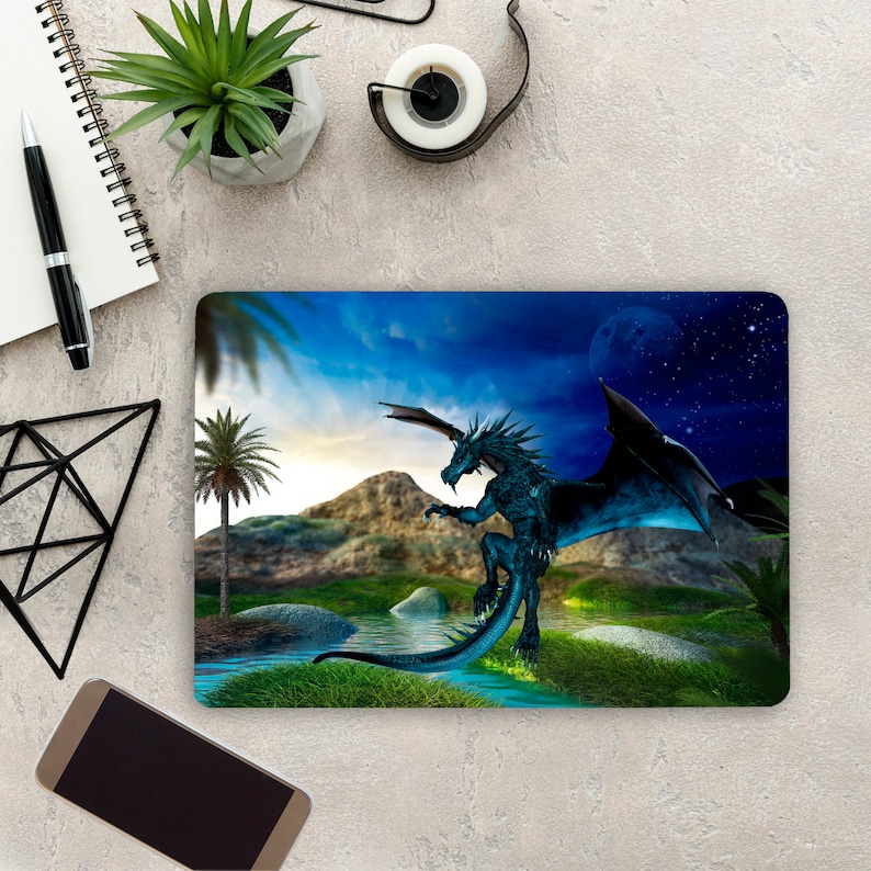 New Dragon Blue Laptop Notebook Vinyl Decal Dell Hp Lenovo | Etsy