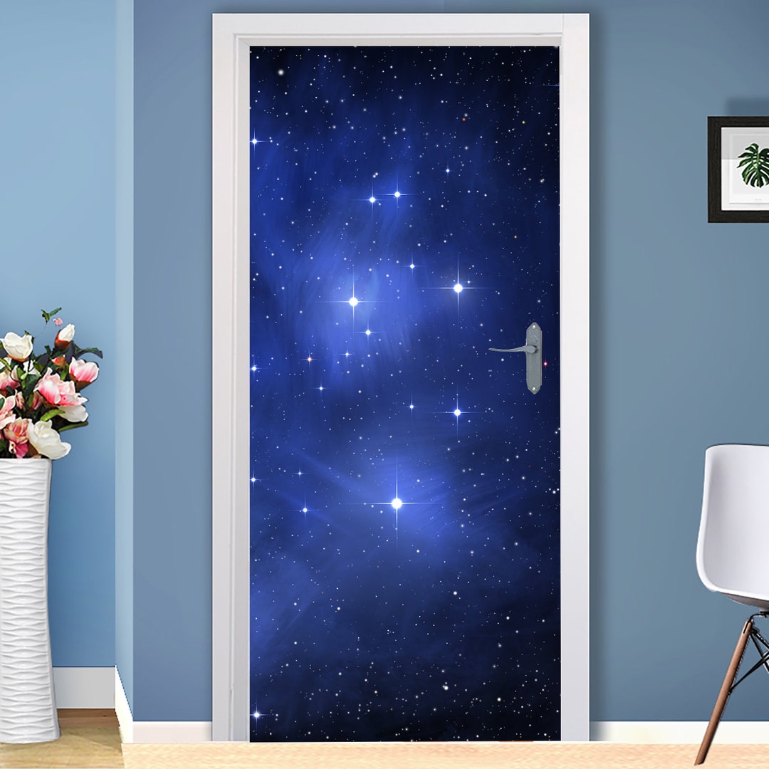 Deep Space Nebula Door Decal, Space Door Mural, Door Vinyl Cover, Space ...