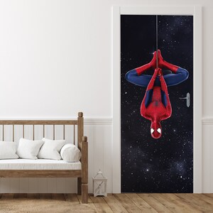 Spiderman Decal for Door, Door Vinyl Skin Cover, Front Door Banner ...