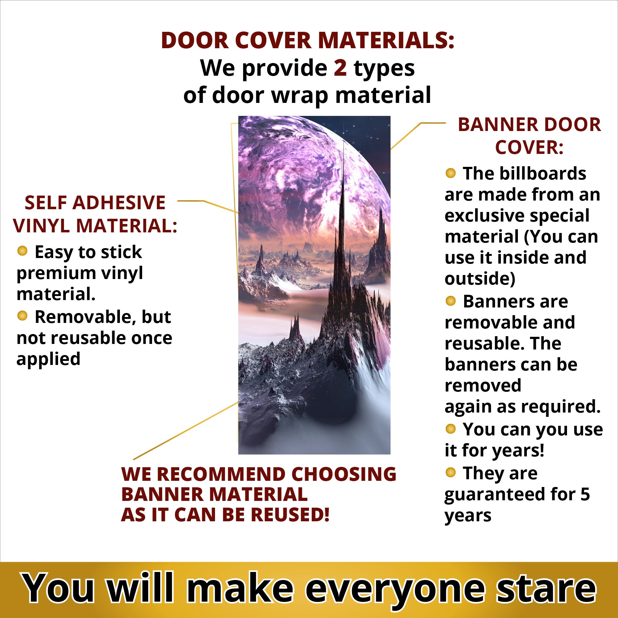 3D Space Mural for Door Space Moon Front Door Vinyl Galaxy - Etsy