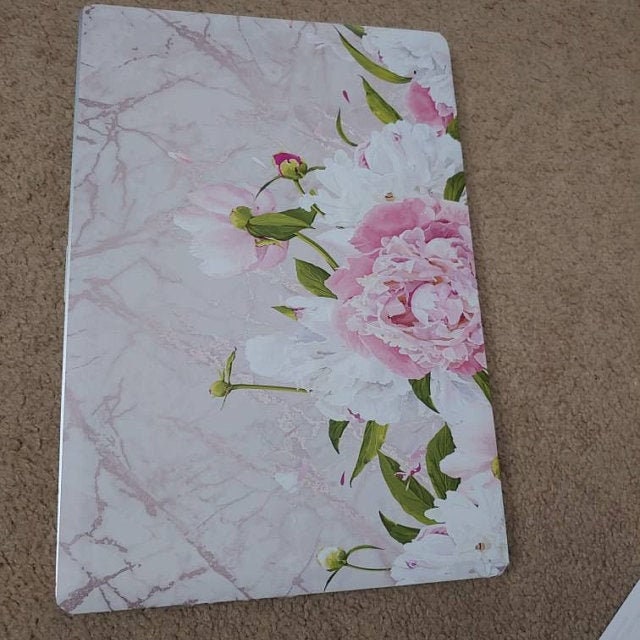 Peonies Laptop Girls Marble Floral Notebook Vinyl Decal Dell | Etsy