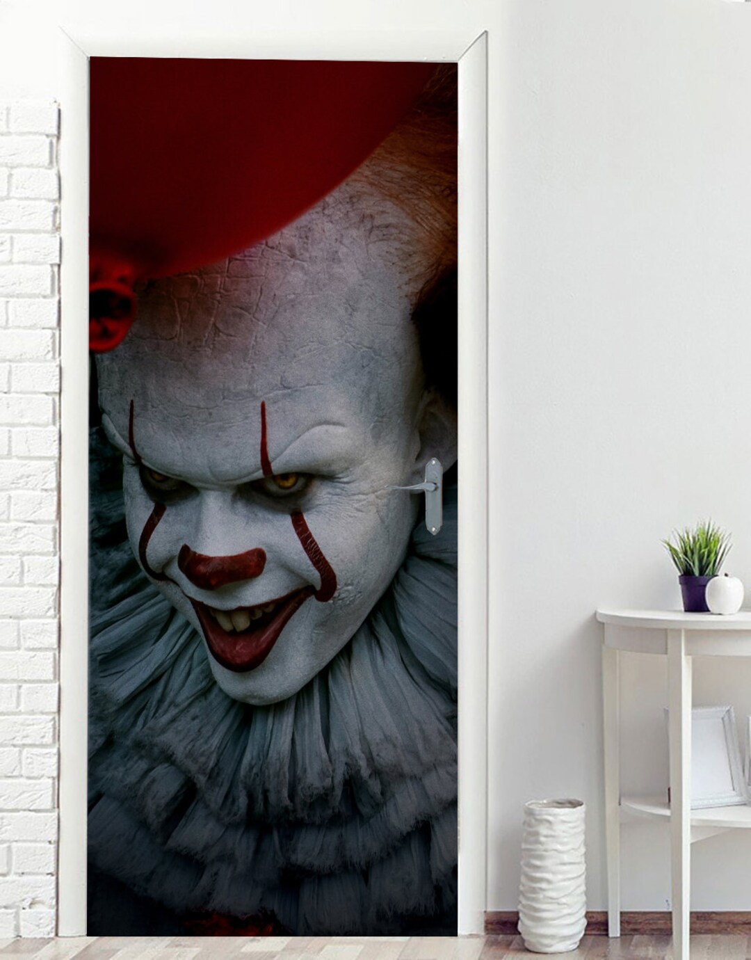 Best Seller Pennywise Clown Door Cover Mural Horrors Banner Door Peel