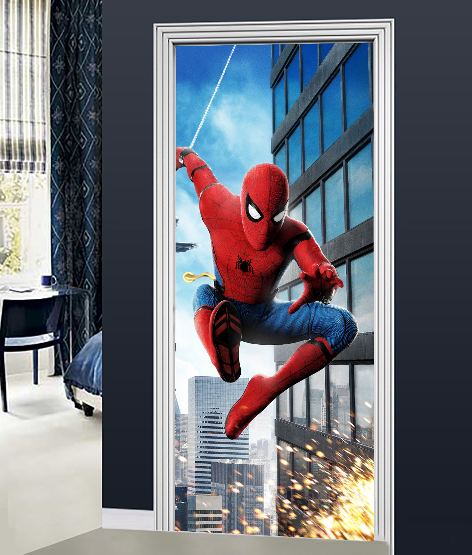 3D Spiderman Door Cover Superhero Removable Vinyl Skin - Etsy