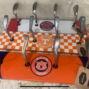 Personalized Laser Engraved Golf Iron Hat Rack. Made From Upcycled Golf ...